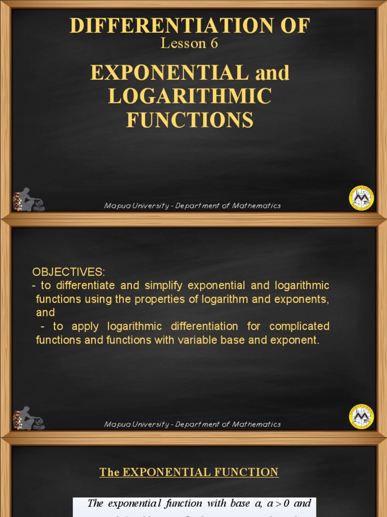 Exponential & Logarithmic Differentiation | PDF | Logarithm | Derivative
