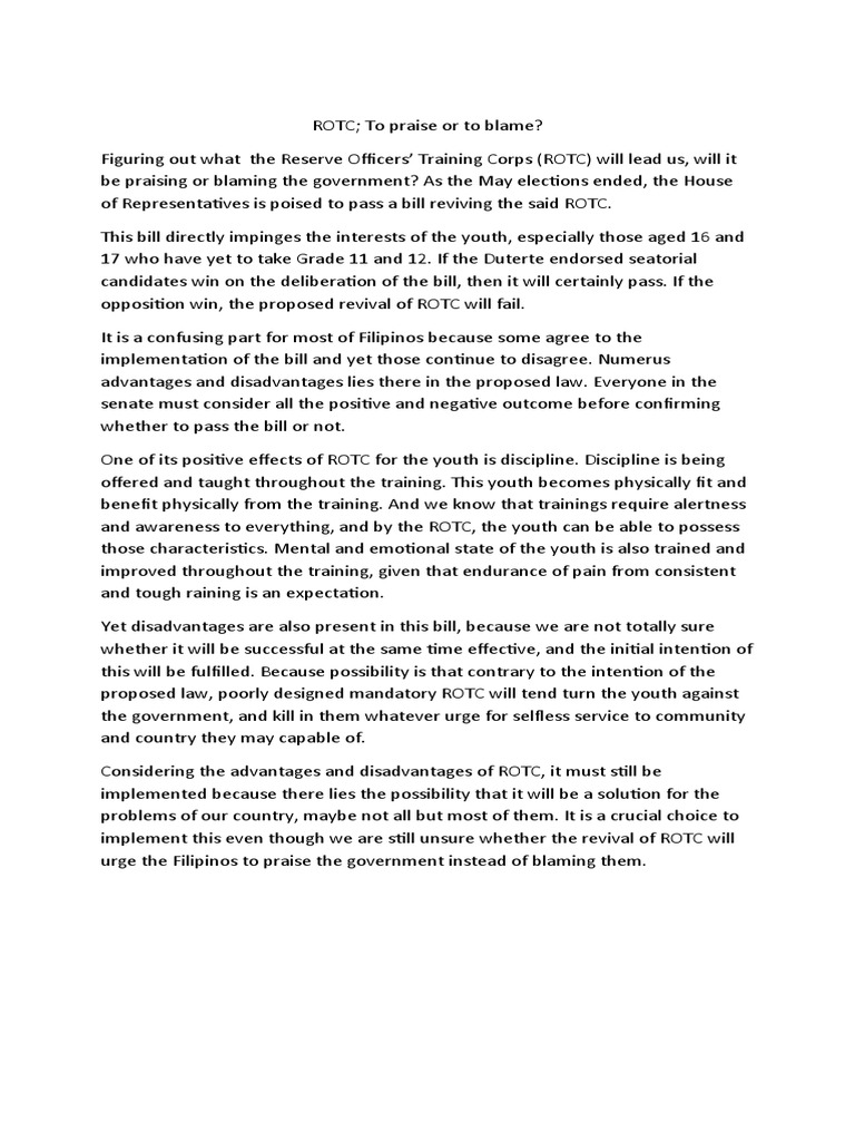 ROTC (Editorial) | PDF