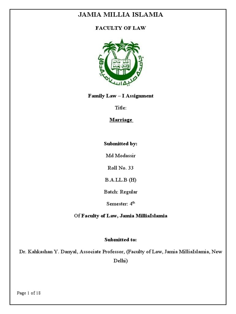 Family Law Project. | PDF | Marriage | Justice