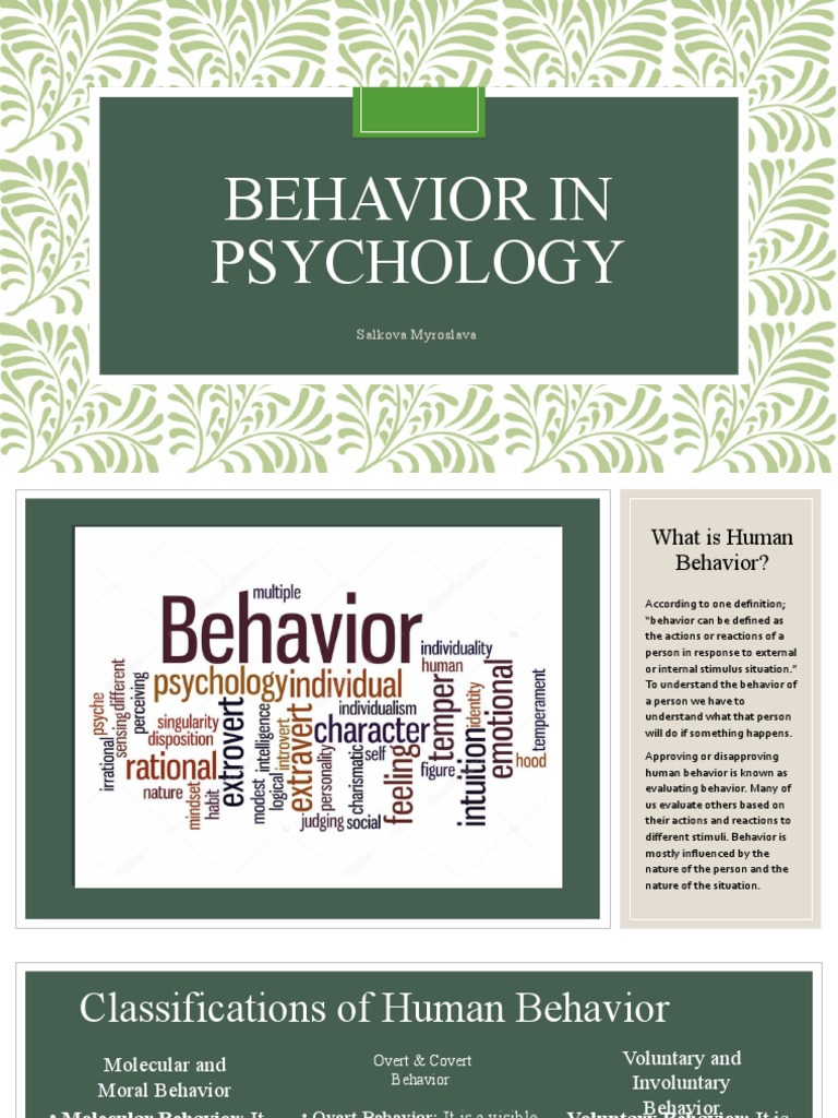 Behavior in Psychology | PDF | Behavior | Psychology