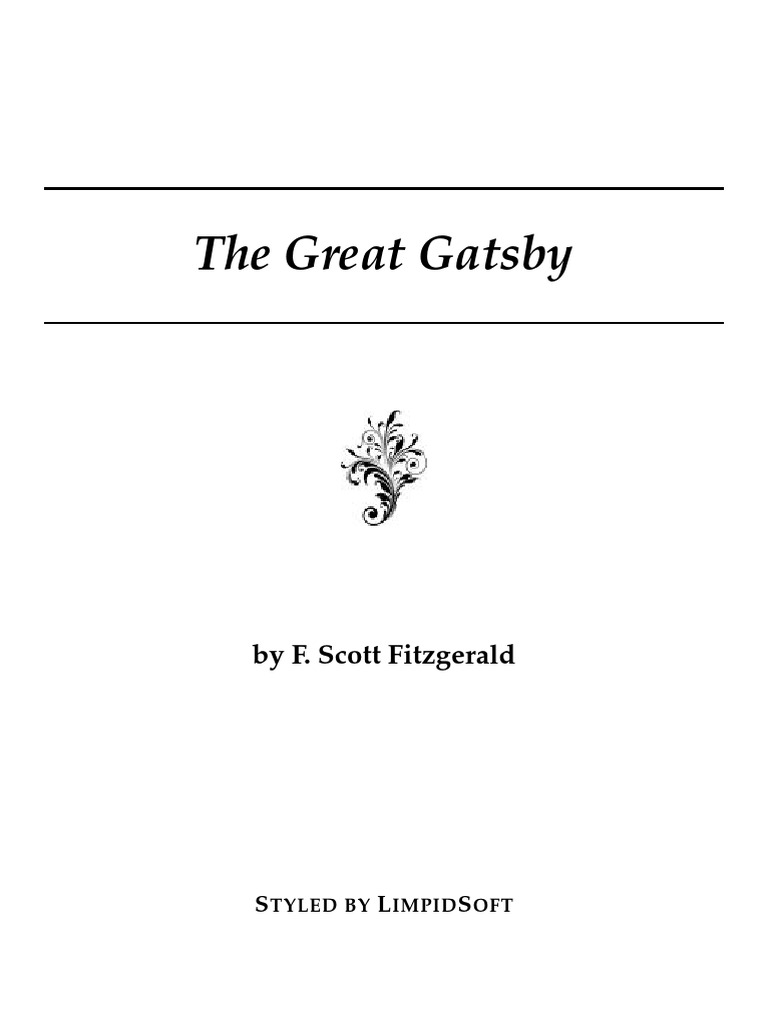 The Great Gatsby: Full Text PDF | PDF