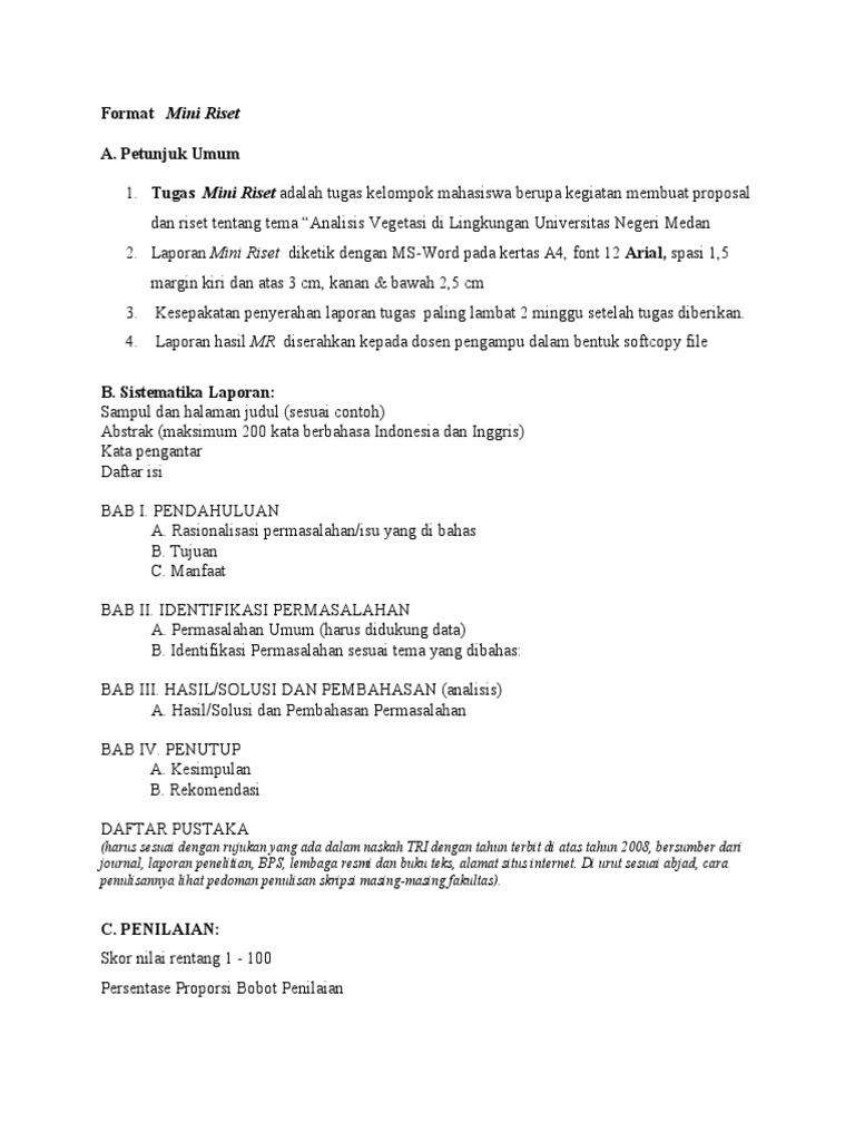 Format Mini Riset | PDF