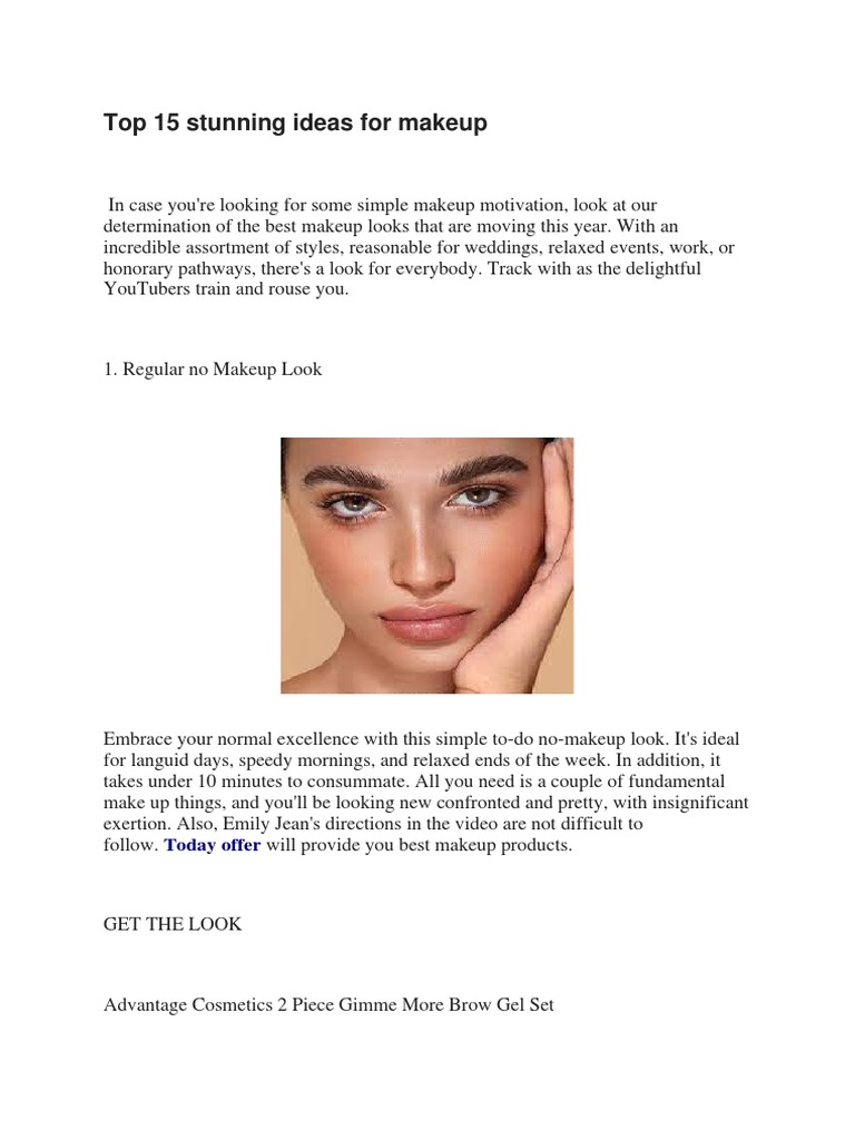 Top 15 Stunning Ideas For Makeup | PDF | Cosmetics | Toiletry
