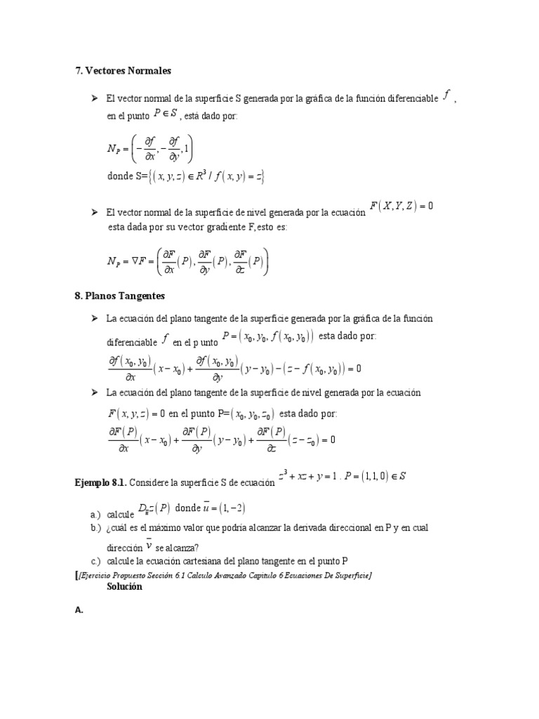 Vector Normal y Plano Tangente 1 | PDF | Tangente | Geometria plana)