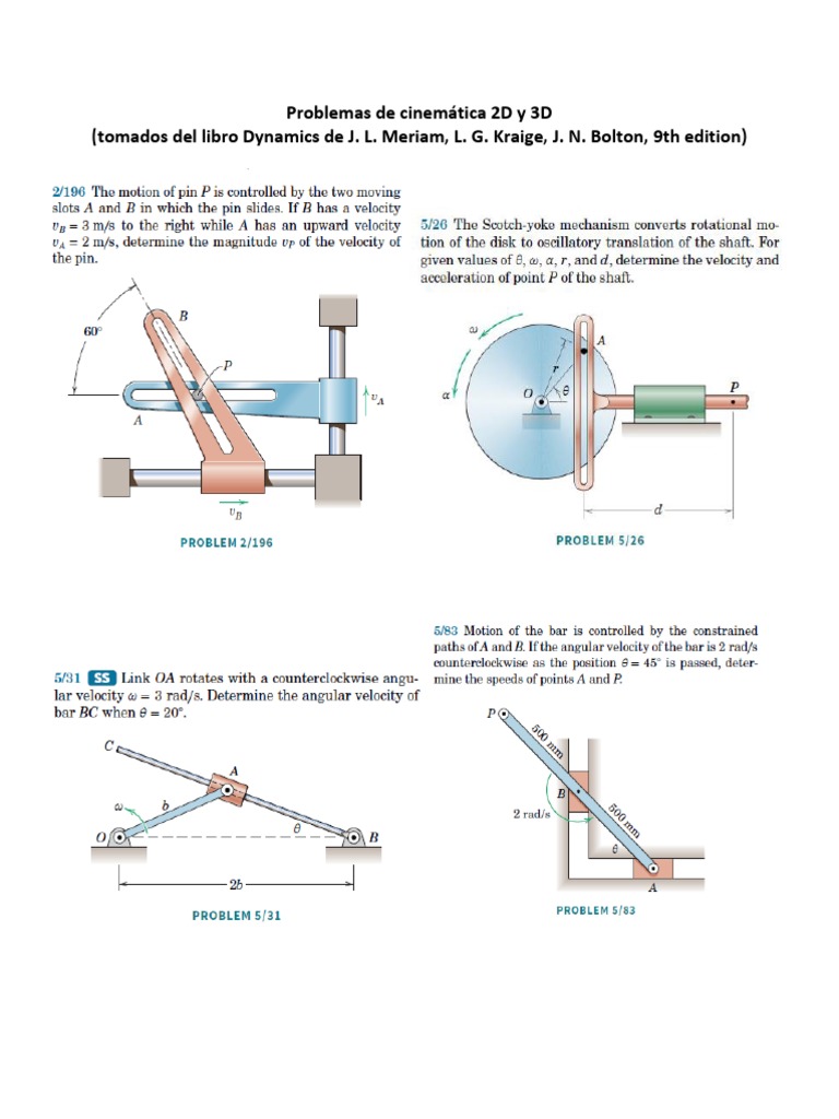 Problemas Cinemática | PDF