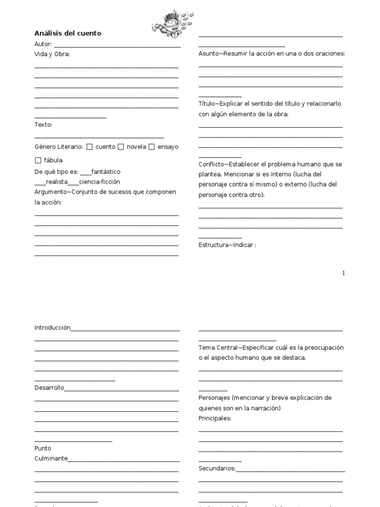 Análisis de Cuento: Guía Práctica | PDF | Cuentos | Autor