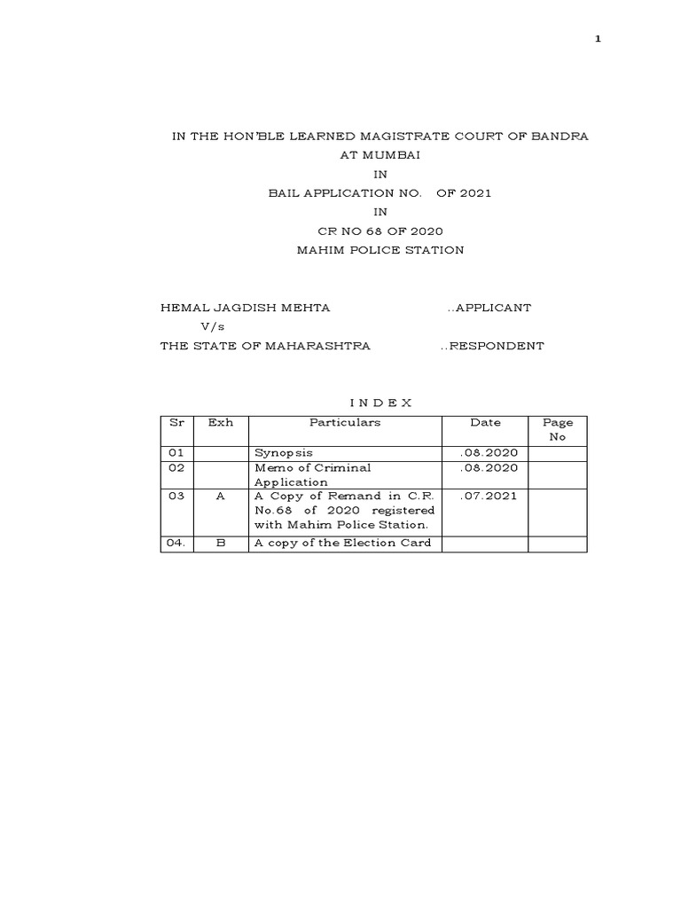 Hemal Mehta - Default | PDF | Bail | Government