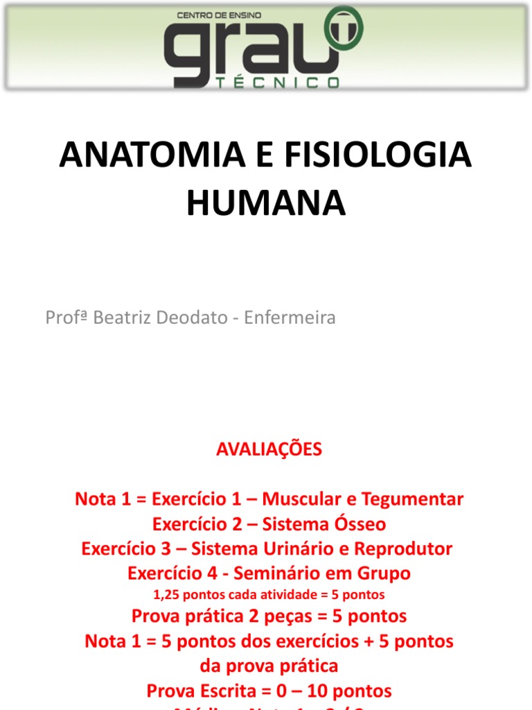 1 ANATOMIA E FISIOLOGIA - Grau Tec. Enf 33 | PDF | Corpo humano | Anatomia