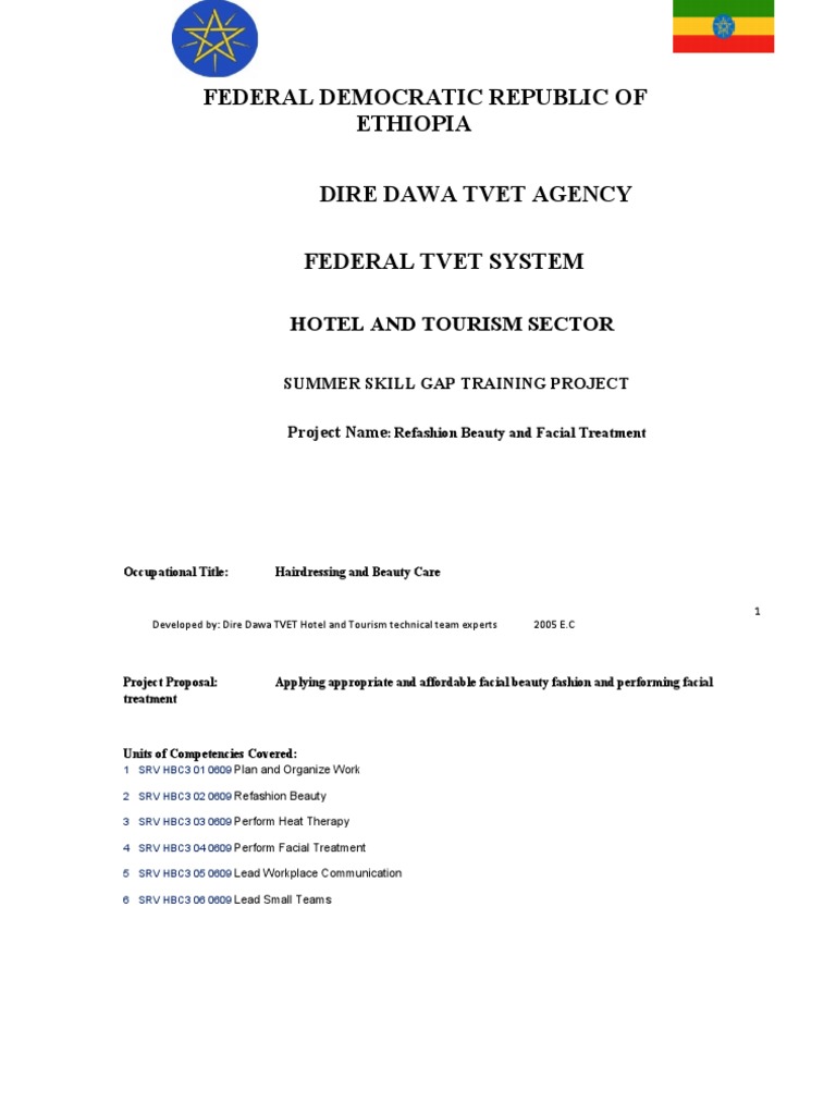 Federal Democratic Republic of Ethiopia Dire Dawa Tvet Agency Federal ...