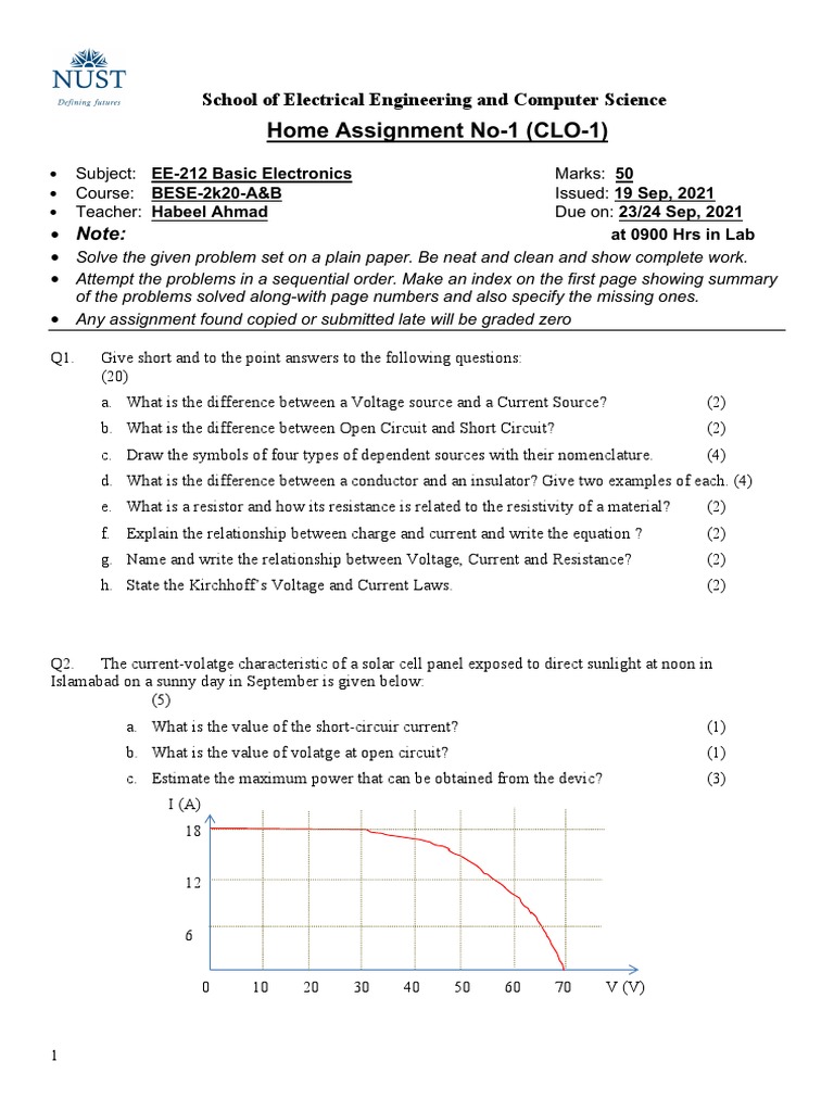 Home Assignment No-1 (CLO-1) : School of Electrical Engineering and Computer Science | PDF ...