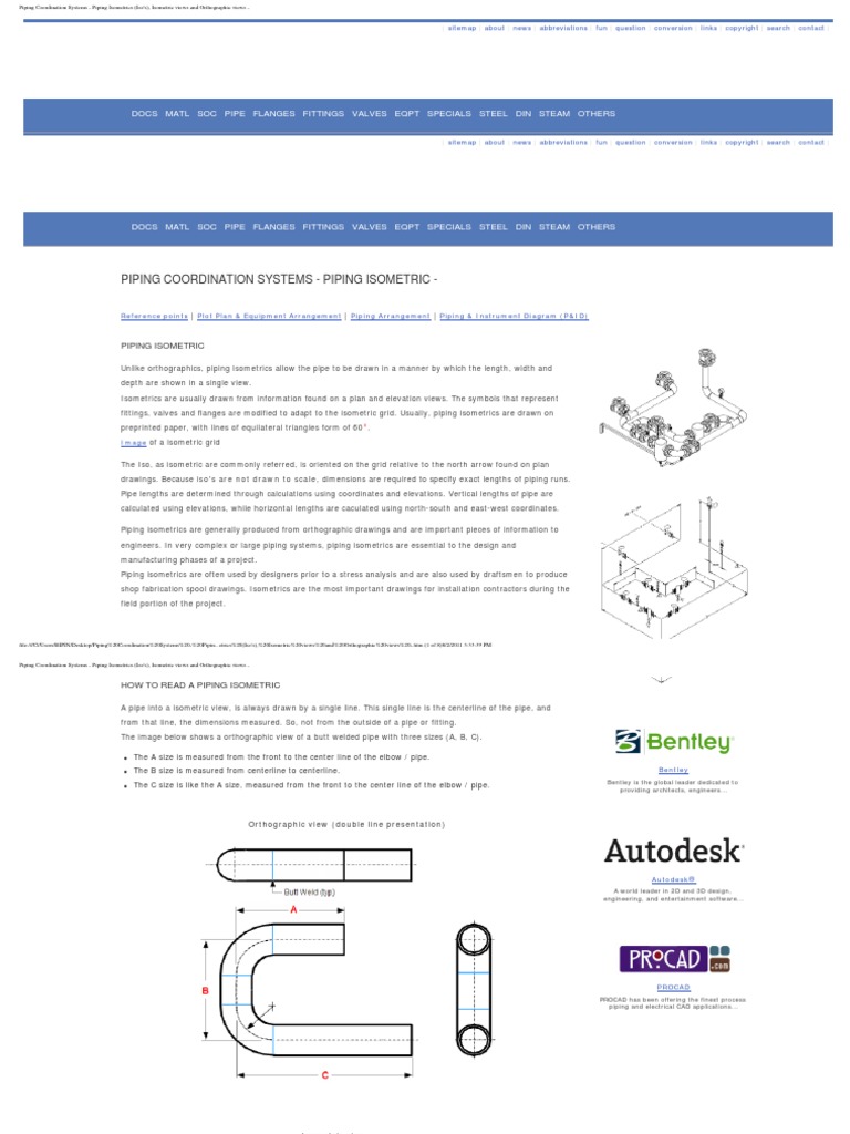 Piping Coordination Systems - Piping Isometrics (Iso's), Isometric ...