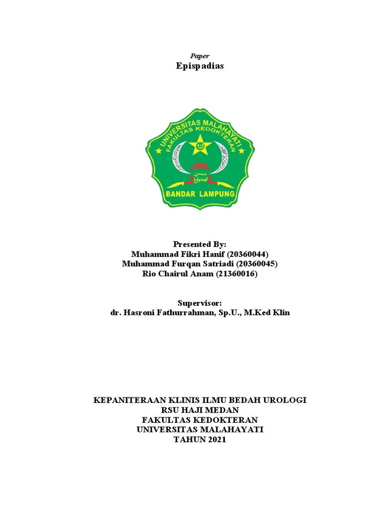 Epispadias: A Clinical Overview | PDF | Urinary Incontinence | Medicine