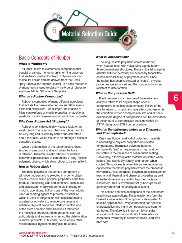 Section6 Material Selection Guide | PDF | Polymers | Natural Rubber