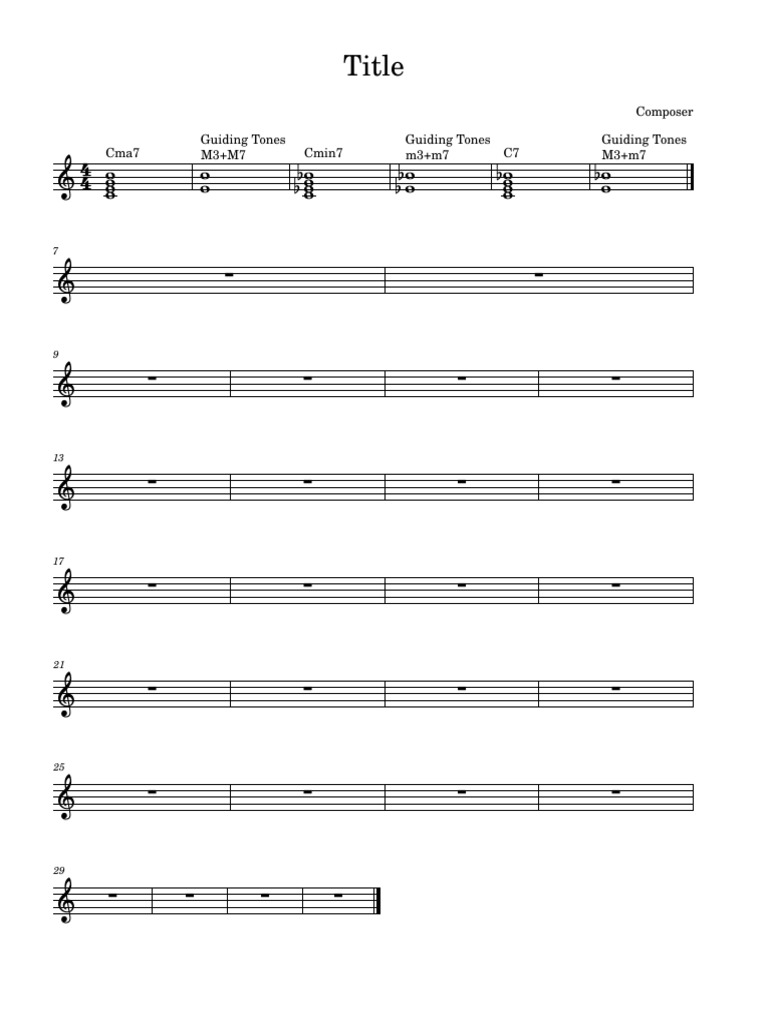 Title: Composer Guiding Tones M3+m7 C7 Guiding Tones m3+m7 Cmin7 ...