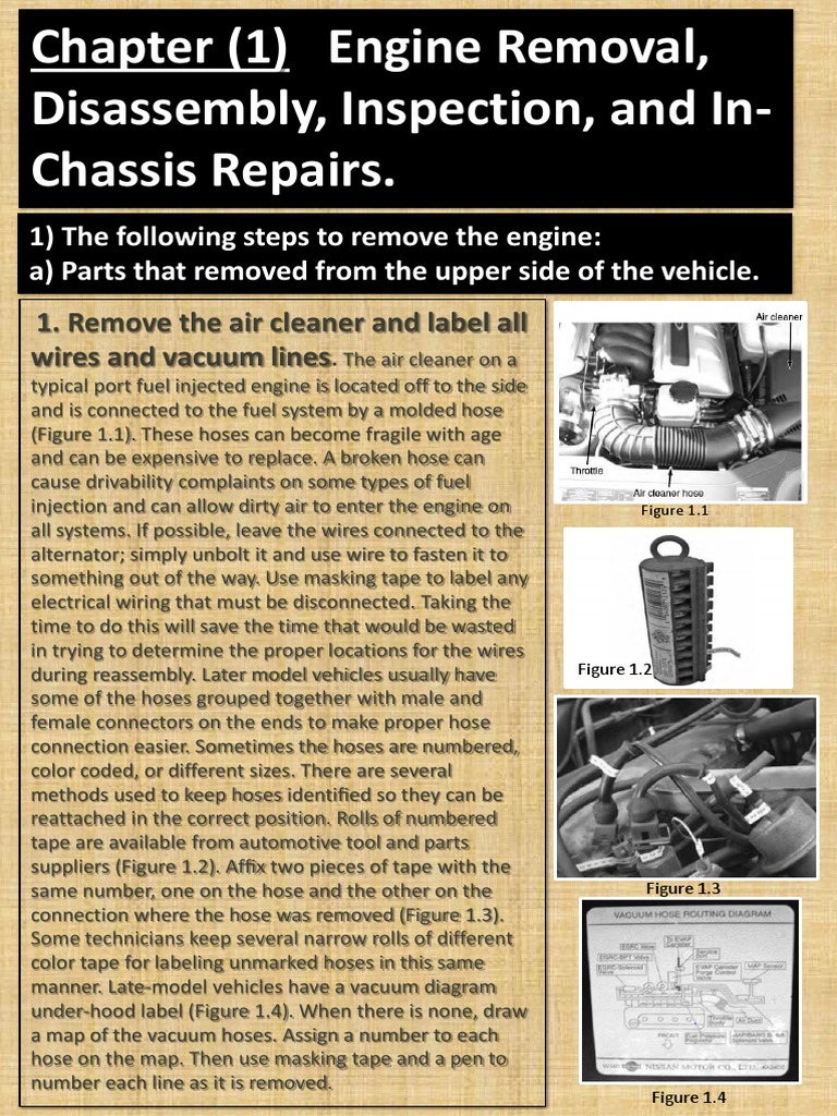 1) The Following Steps To Remove The Engine: A) Parts That Removed From ...