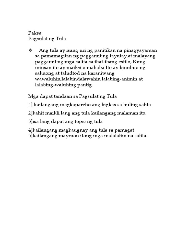 Compilation Pagsulat NG Tula | PDF