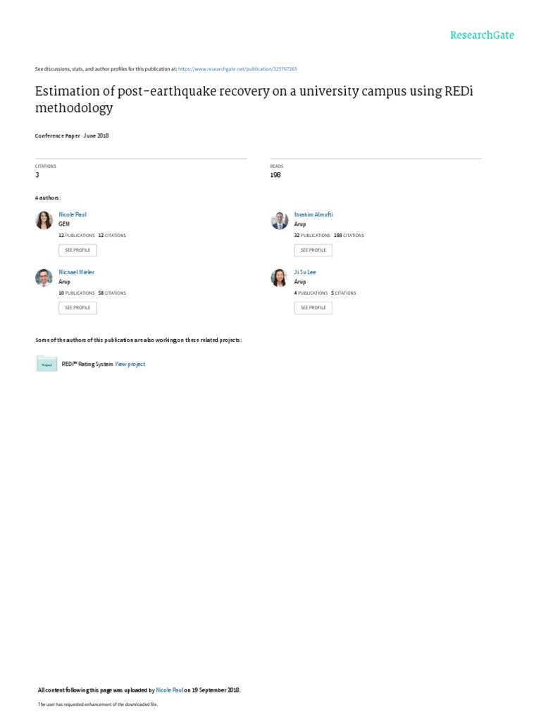 Estimation of Post-Earthquake Recovery On A University Campus Using ...