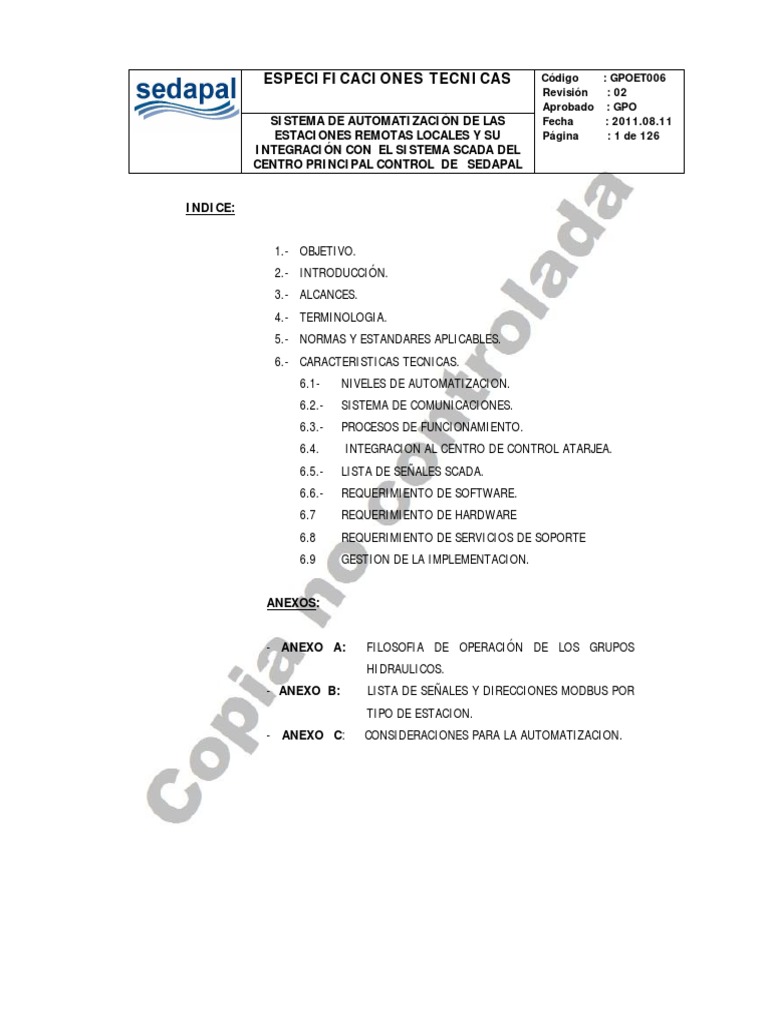 GPOET006 - Sistem Automatizacion Esquemas Hidraulicos - V02 (SCADA ...