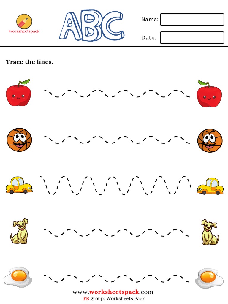 Tracing Lines Worksheets For Preschool | PDF