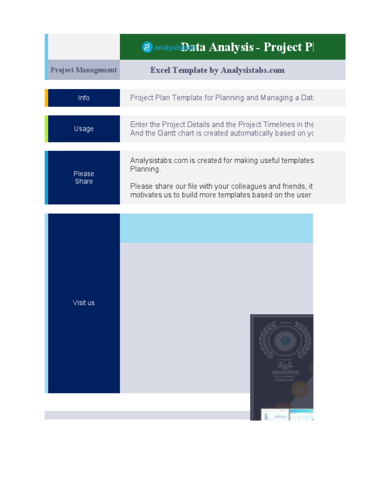 Data Analysis Project Plan Template | PDF | Data Analysis | Data Management