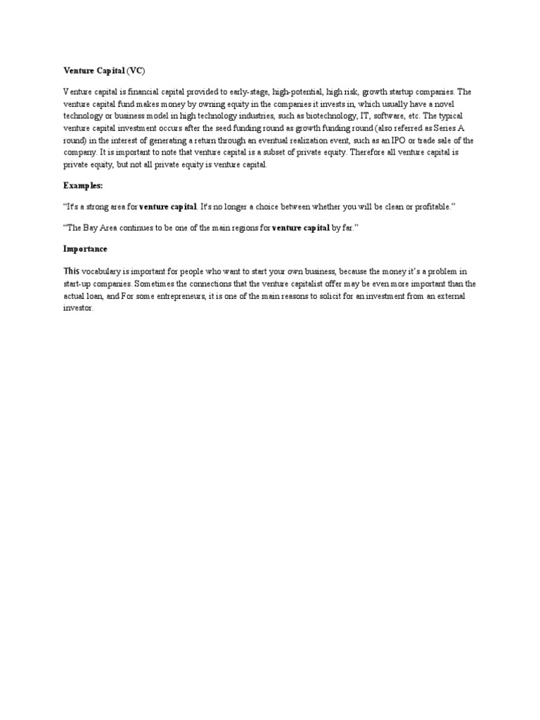 Understanding Venture Capital Basics | PDF | Career & Growth | Finance ...