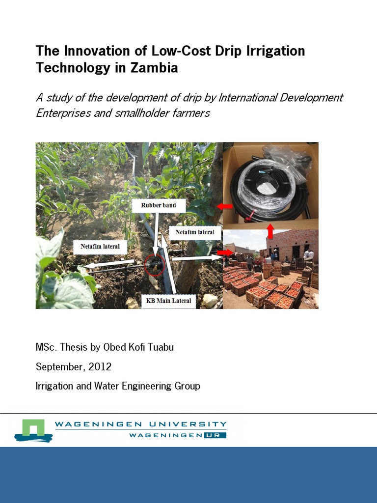 Innovation of Lowcost Drip Irrigation Technology - Wageningen ...