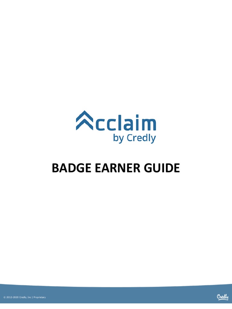 Credly Acclaim Badge Earner Guide - 2020 | PDF | Information Technology ...