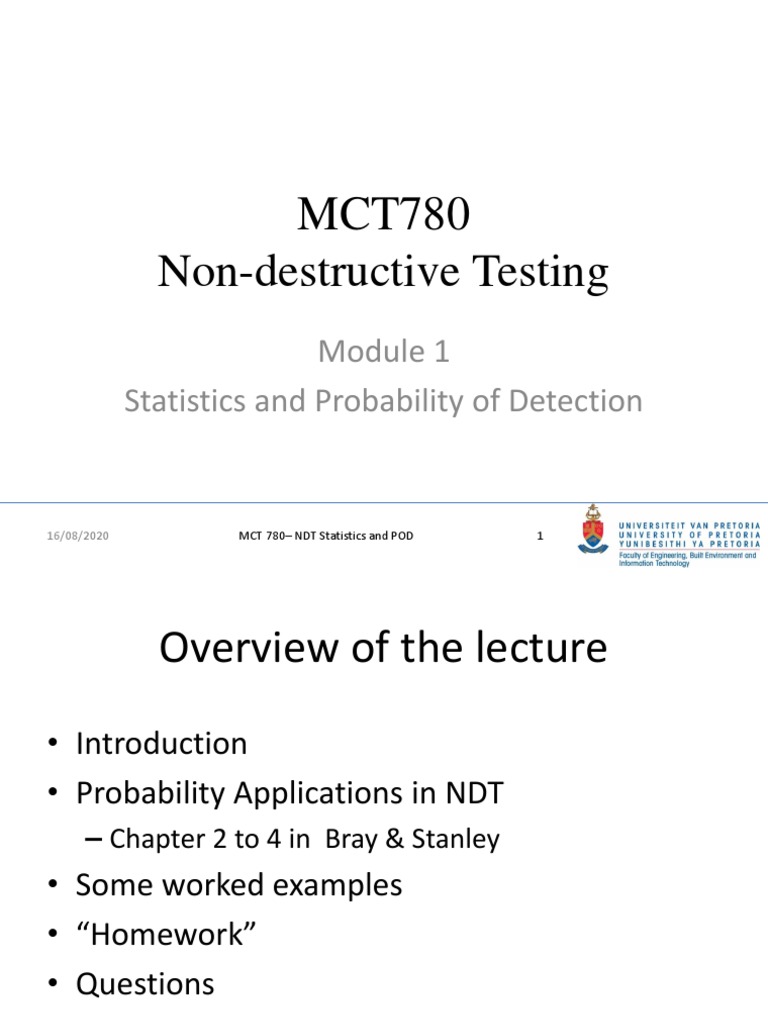 NDT Statistics and Probability of Detection | PDF | Nondestructive ...