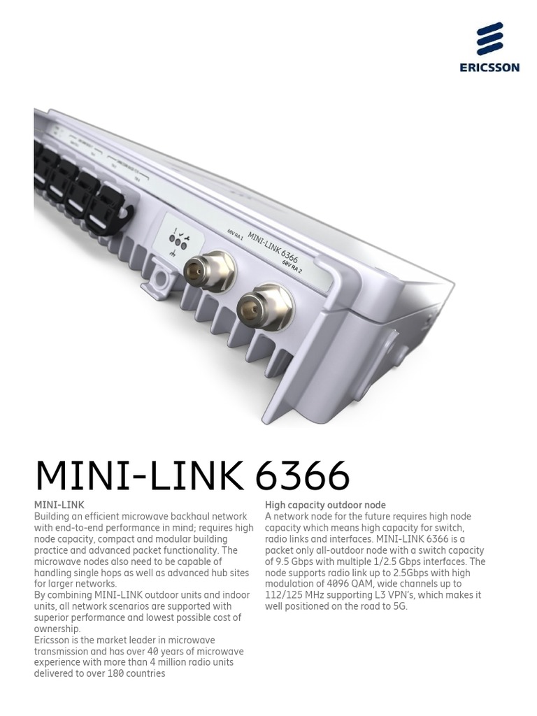 Ericsson MINI-LINK 6366 Datasheet | PDF | Computer Network | Virtual ...