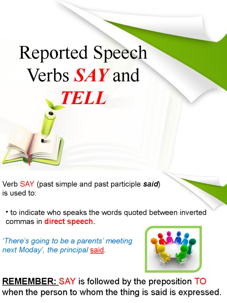 Reported Speech Verbs: SAY Tell | PDF