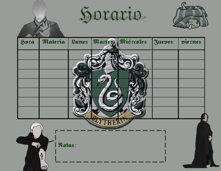 Horario. Slytherin | PDF