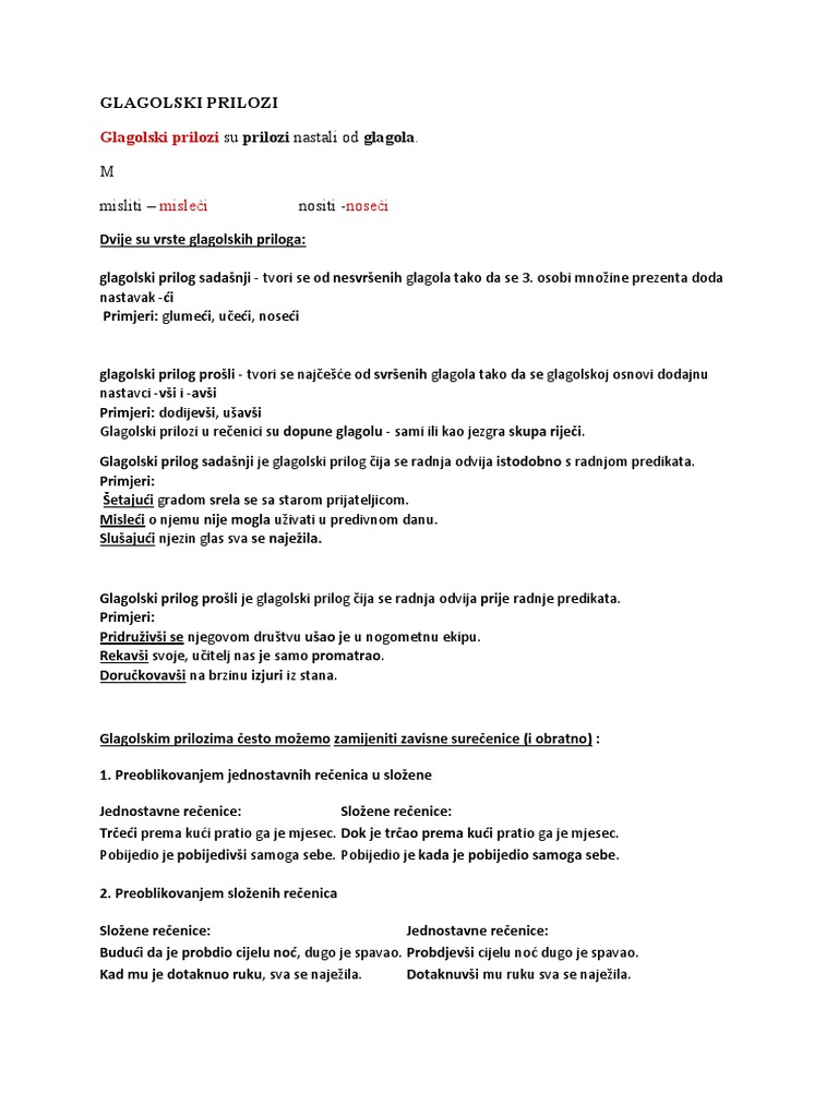 Glagolski Prilozi | PDF