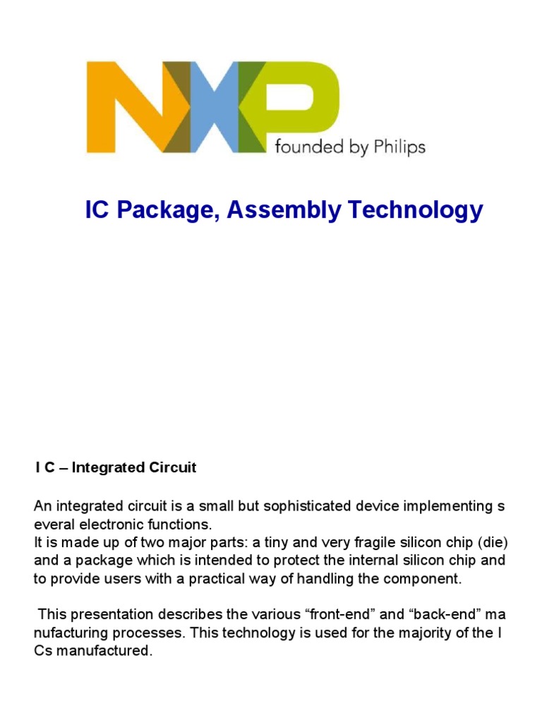 IC Package, Assembly Technology | PDF | Semiconductor Device Fabrication | Integrated Circuit