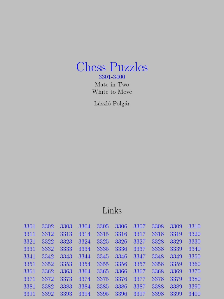 Dokumen - Tips Chess Chess Puzzles 3400 | PDF | Competitive Games ...