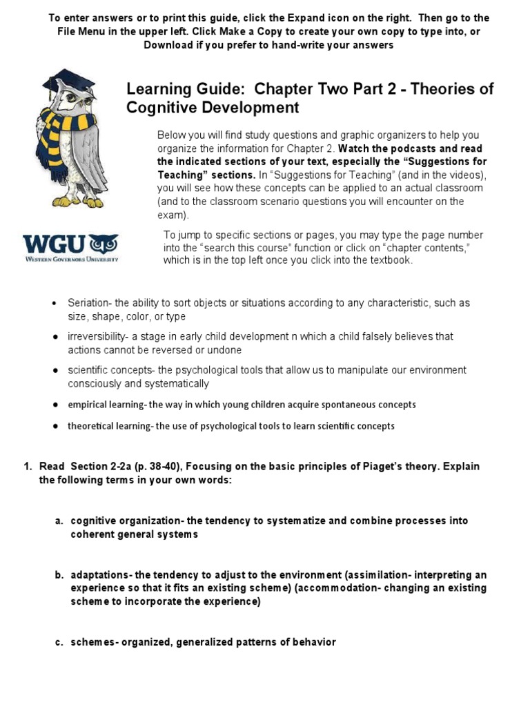Chapter 2 Part 2 Learning Guide | PDF | Cognitive Development | Academic Discipline Interactions