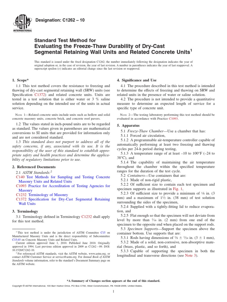 Astm C1262-10 | PDF | Filtration | Temperature