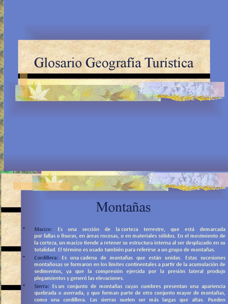 Glosario Accidentes Geograficos | PDF | Montañas | lago