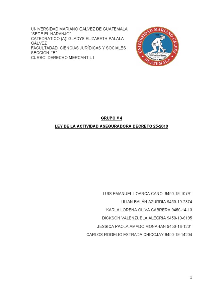 Trabajo Ley de La Actividad Aseguradora | PDF | Seguro | Reaseguro