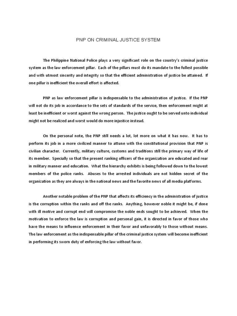 PNP in Criminal Justice | PDF
