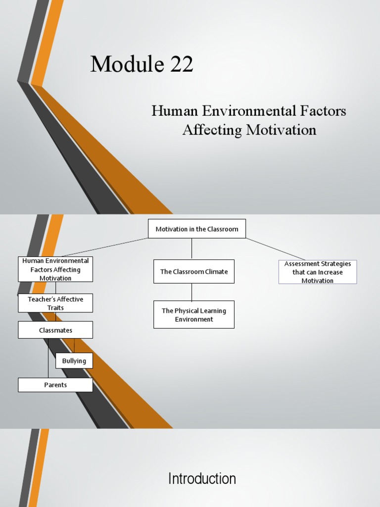 MODULE 22 Human Environment Factors Affecting Motivation | PDF | Motivational | Motivation