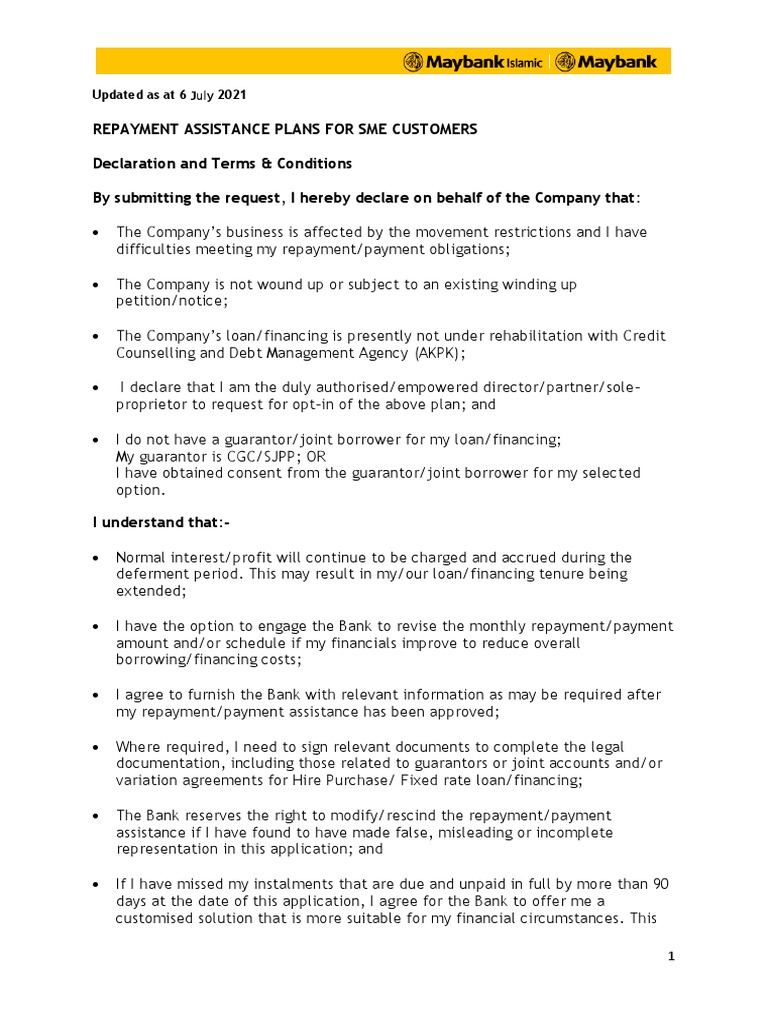 Maybank Declaration | PDF | Loans | Debt