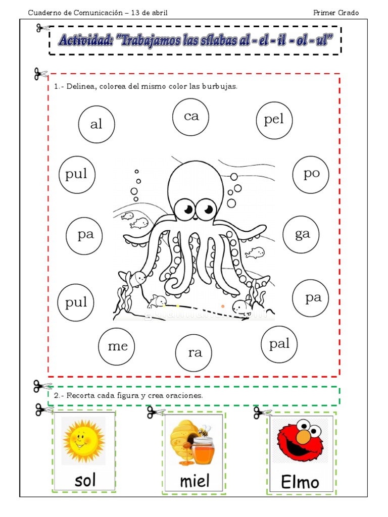 Las Silabas Al, El, Il, Ol Ul. | PDF