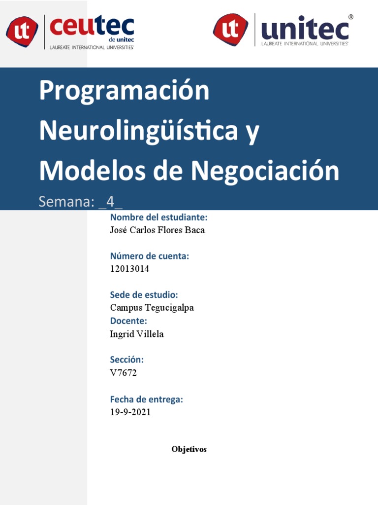 Tarea 4.3-JCFB | PDF | Negociación | Programación neurolingüistica