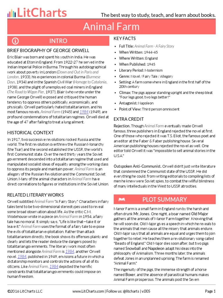 Animal Farm LitChart | PDF | George Orwell