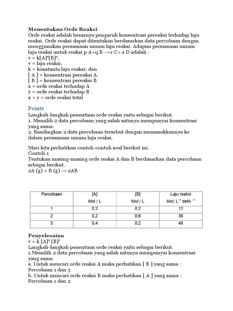 Menentukan Orde Reaksi Kimia | PDF