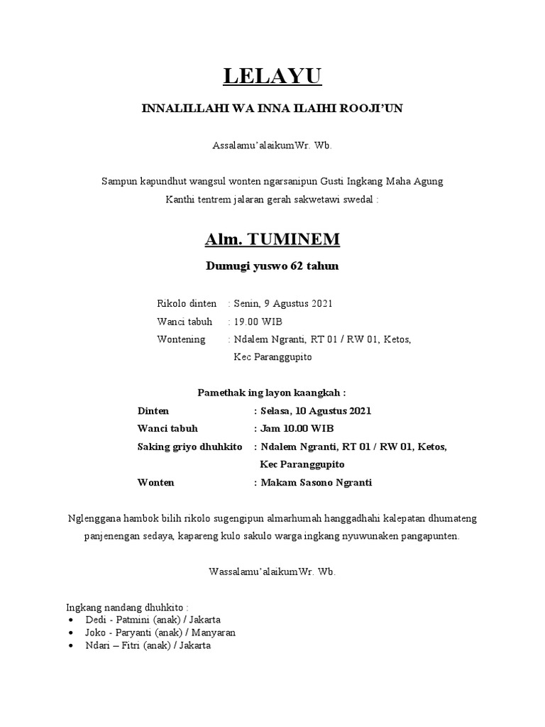 Contoh LELAYU Bahasa Jawa3 | PDF