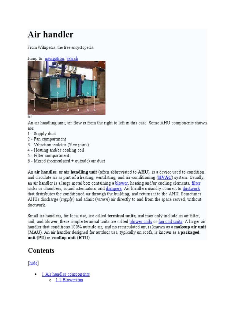 Air Handler: Navigation Search | PDF | Civil Engineering | Domestic ...