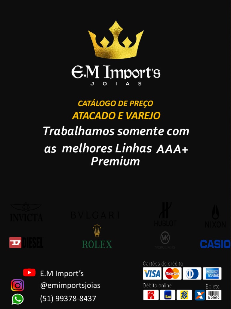 Segue o Nosso Catalogo - Atacado e Varejo | PDF