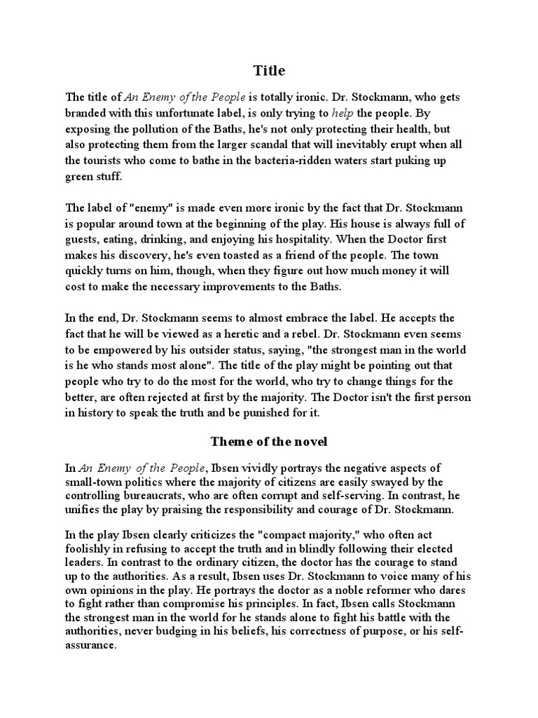 An Enemy of The People | PDF