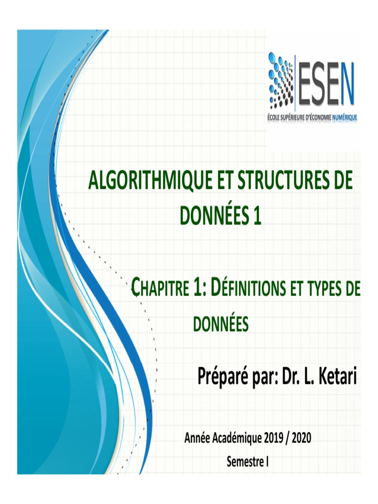 Chapitre-1 (ASD1 2020) | PDF | Variable (informatique) | Tableau ...